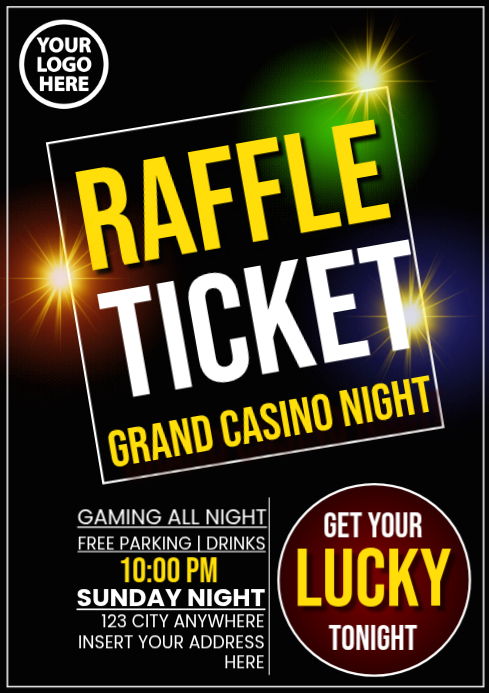 Black Maximalist Raffle Ticket Contest A4 Template | PosterMyWall