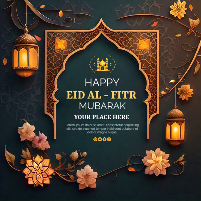 Black Maximalist Ramadan Ad Template Instagram Post | PosterMyWall