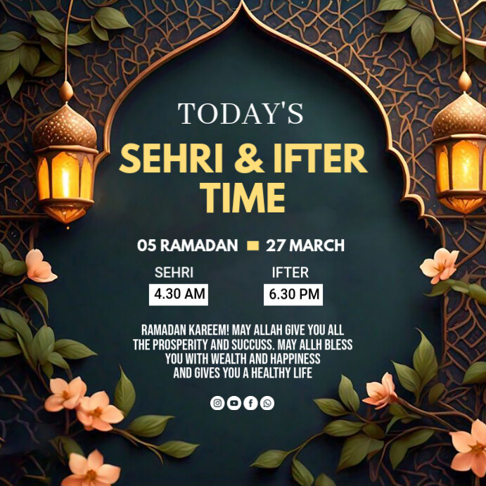 Copy of Black Maximalist Ramadan Ad Template Instagram Post | PosterMyWall