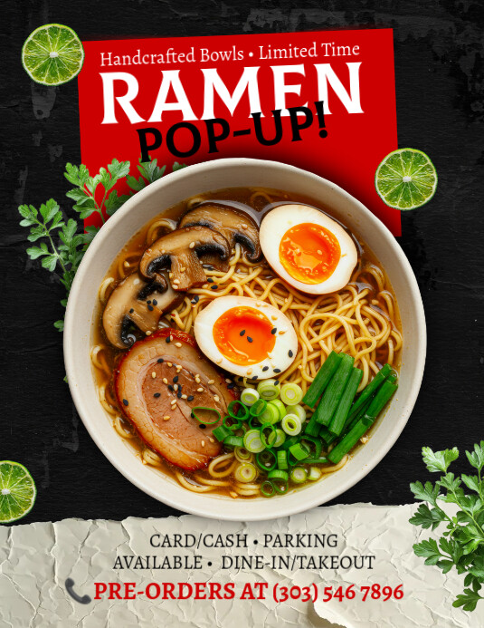 Copy of Black Maximalist Ramen Flyer (us Letter) | PosterMyWall