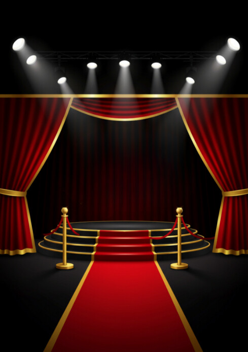 Plantilla de Black Maximalist Red Carpet Event Background A4 | PosterMyWall