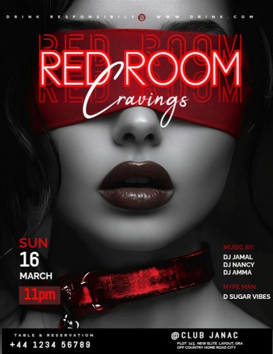 Black Maximalist Red Room Flyer (us Letter) Template | PosterMyWall