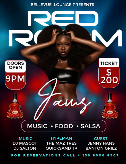 Copy of Black Maximalist Red Room Jams Flyer (us Letter) | PosterMyWall