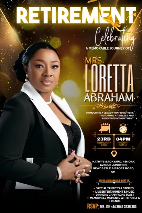 Black Maximalist Retirement Party invitation – Video Flyer/poster ...