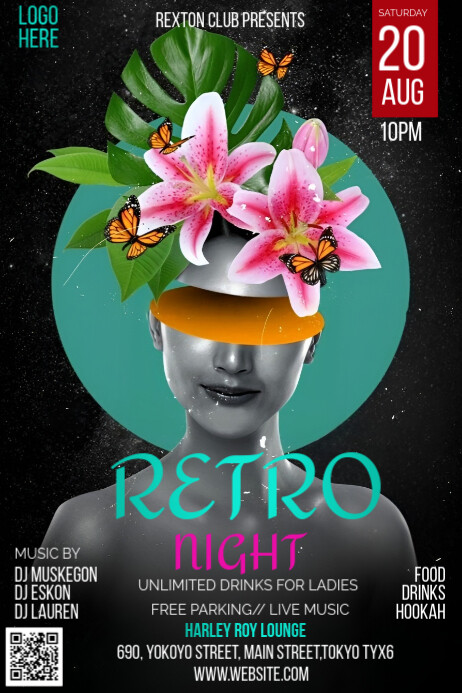 Copy of Black Maximalist Retro Night Poster | PosterMyWall