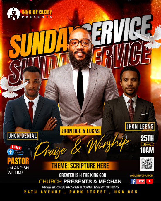 Modèle Black Maximalist Revival Worship Flyer Instagram Portrait | PosterMyWall