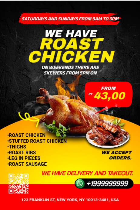 Copy of Black Maximalist Roast Chicken Poster | PosterMyWall