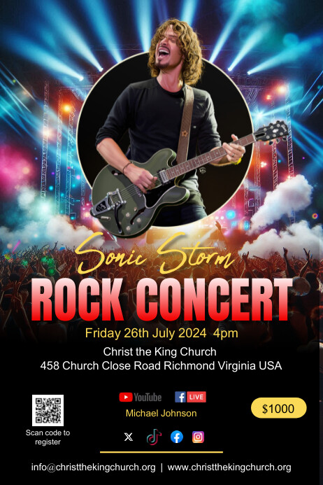 Copy of Black Maximalist Rock Music Concert Church Ev | PosterMyWall