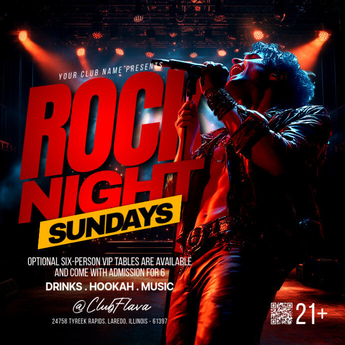 Copy of Black Maximalist Rock Night Instagram Post | PosterMyWall