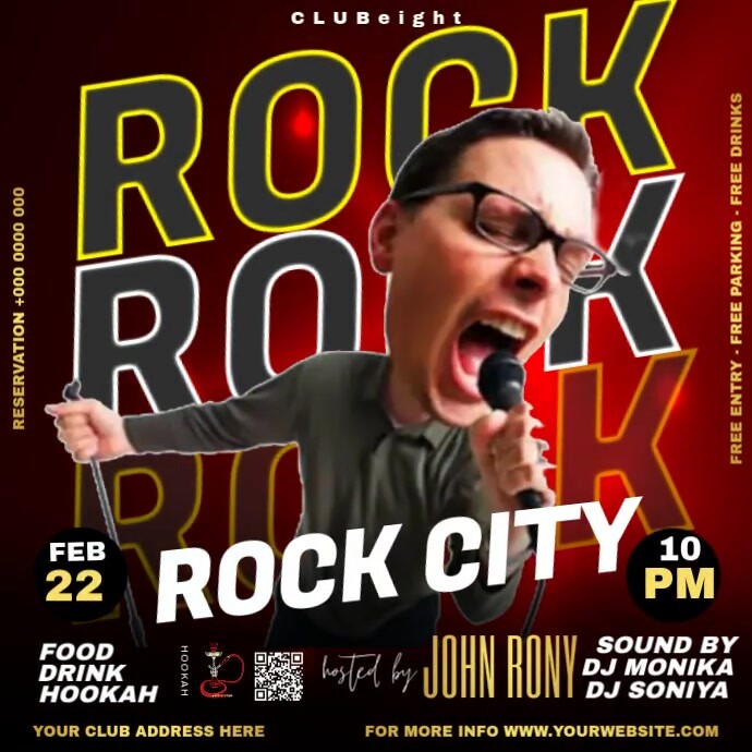 Copy of Black Maximalist Rock Night Party Instagram Post | PosterMyWall