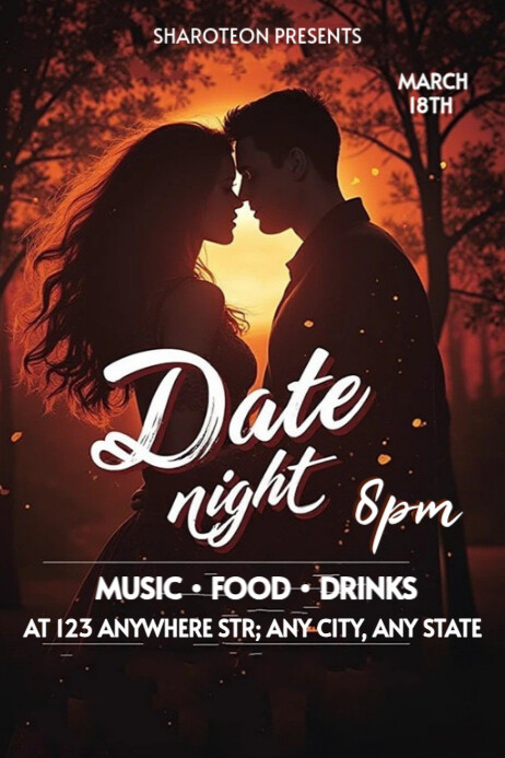 Copy of Black Maximalist Romantic Date Night Invitation Poster ...