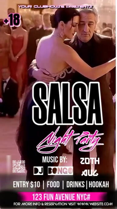 Copy of Black Maximalist Salsa Night Party Video Flyer Instagram Story ...