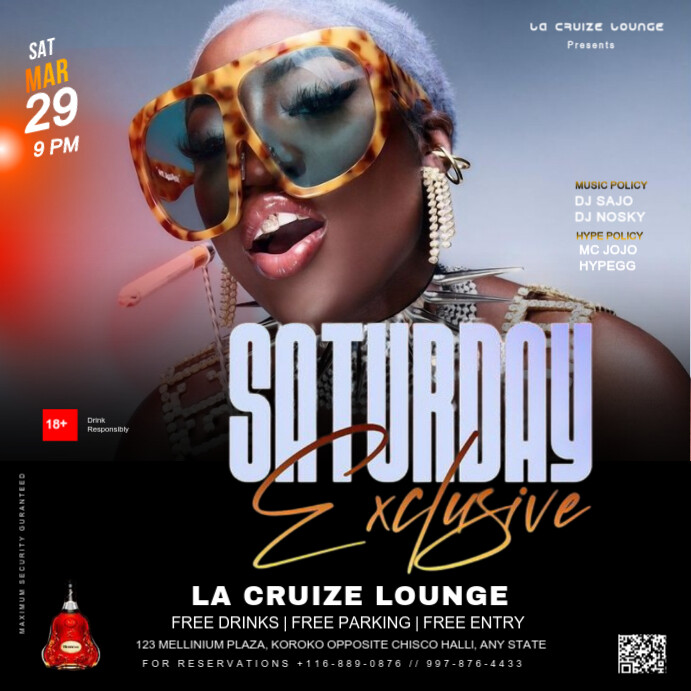 Black Maximalist Saturday Exclusive Instagram Post Template | PosterMyWall