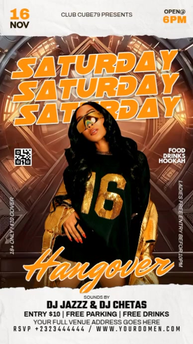 Black Maximalist Saturday Hangover Digital Display (9:16) Template ...