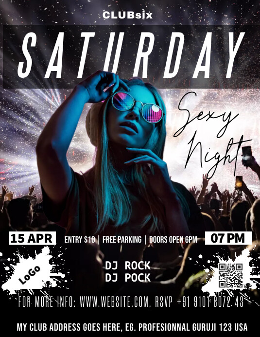 Black Maximalist Saturday Night Party Flyer ( Template | PosterMyWall