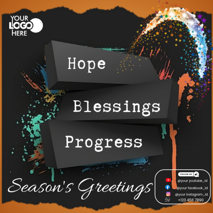 Black Maximalist Season’s Greetings Instagram Post Template | PosterMyWall