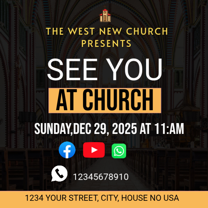 Black Maximalist See You At Church Instagram Post Template | PosterMyWall