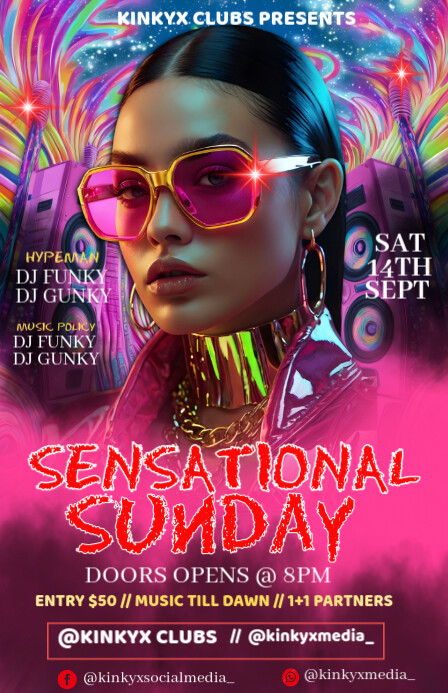 Black Maximalist Sensational Sunday Party Night Tabloid Template ...