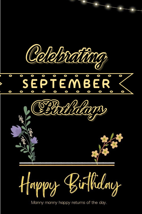 Plantilla de Black Maximalist September Birthday Banner 4 | PosterMyWall