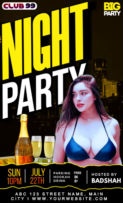 Plantilla de Black Maximalist Sexy Girls Party Ads Us Leg | PosterMyWall