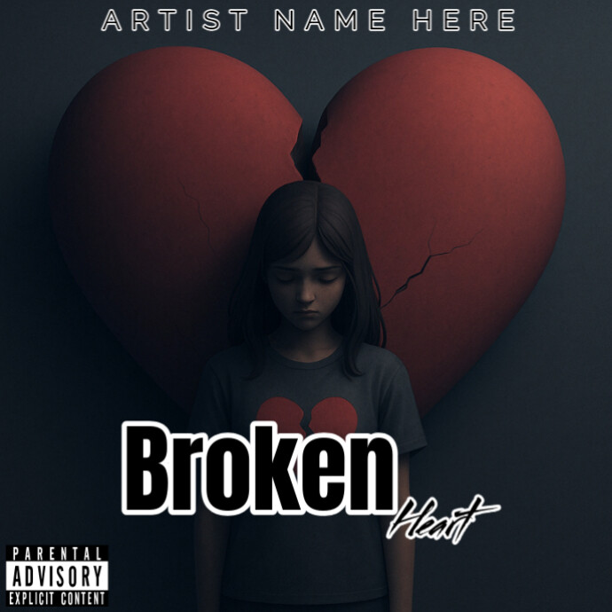 Black Maximalist Shadows Of A Broken Heart Album Cover Template ...