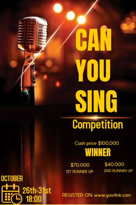 Copy of Black Maximalist Singing Competttion Poster Poster | PosterMyWall