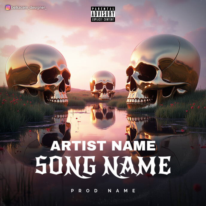 Copy of Black Maximalist Skull Island Cover Art Album Cover | PosterMyWall