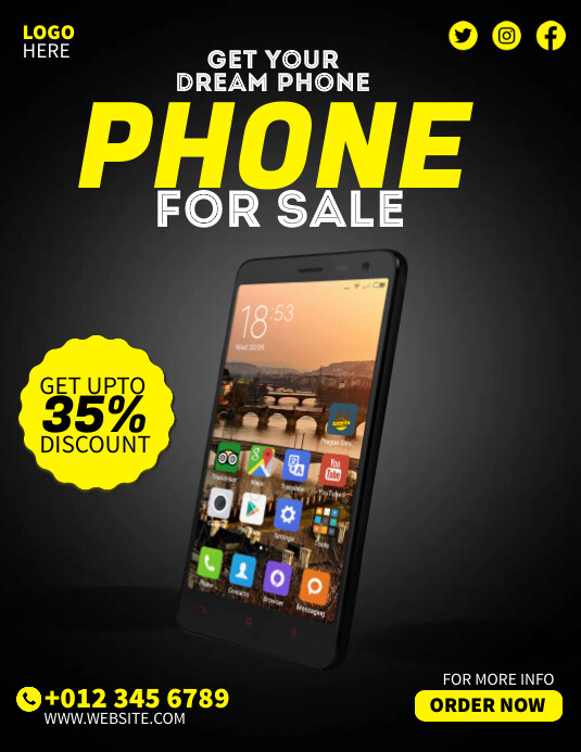 Copy of Black Maximalist Smart Phone Flyer (us Lette | PosterMyWall