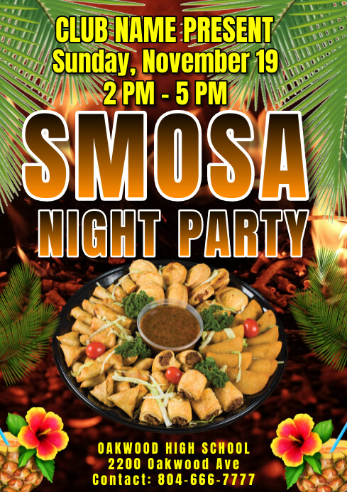 Copy of Black Maximalist Smosa Night Party A4 | PosterMyWall