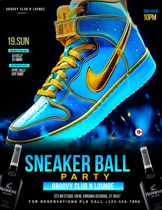 Black Maximalist Sneaker Party Flyer (us Letter) Template | PosterMyWall