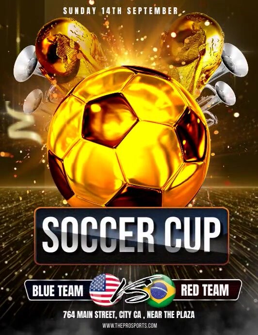 Black Maximalist Soccer Cup Flyer (us Letter Template | PosterMyWall
