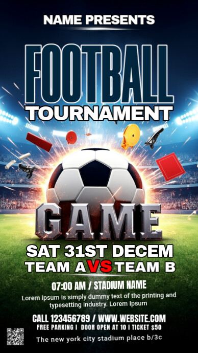 Copy of Black Maximalist Soccer Football Match Instagram Story | PosterMyWall