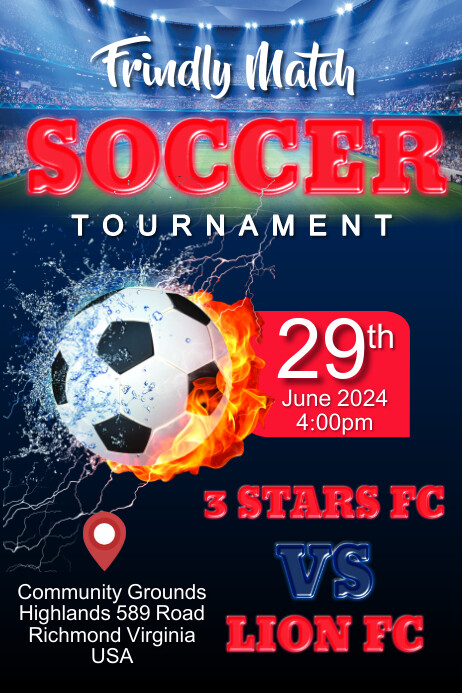 Black Maximalist Soccer Football Tournament S Template | PosterMyWall