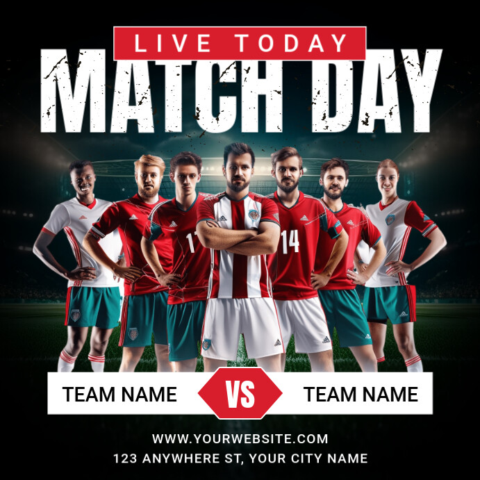 Copy of Black Maximalist Soccer Match Day Instagram Post | PosterMyWall