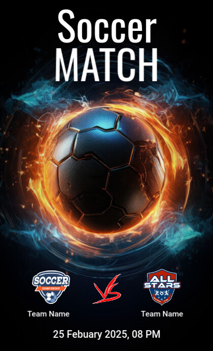 Copy of Black Maximalist Soccer Match Us Legal | PosterMyWall