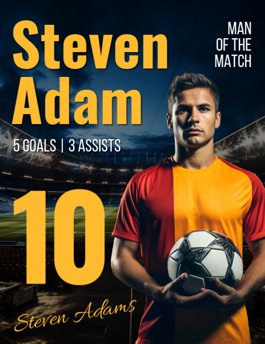 Black Maximalist Soccer Player Flyer (us Letter) Template | PosterMyWall