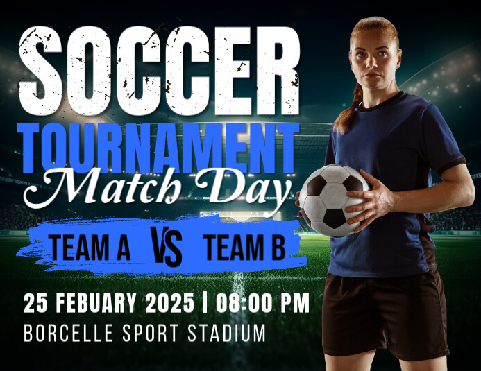 Copy of Black Maximalist Soccer Tournament Flyer (us Letter) | PosterMyWall