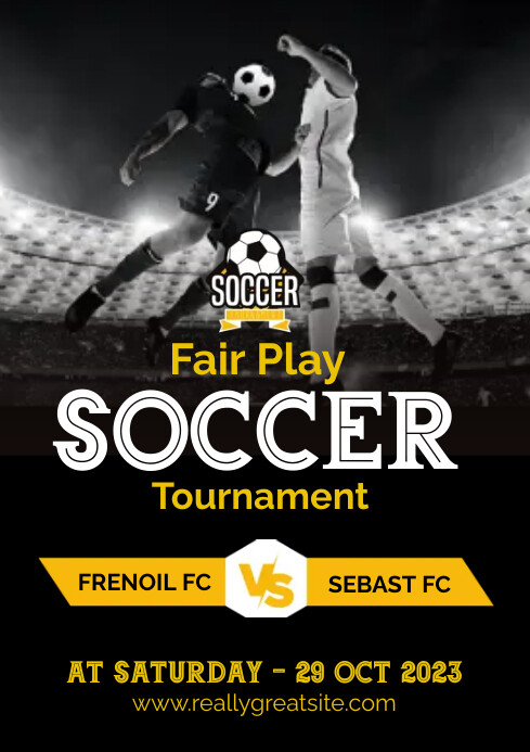 Black Maximalist Soccer Tournament Flyer Temp Template | PosterMyWall