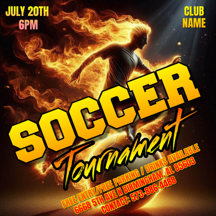 Modèle Black Maximalist Soccer Tournament Flyers Ins | PosterMyWall