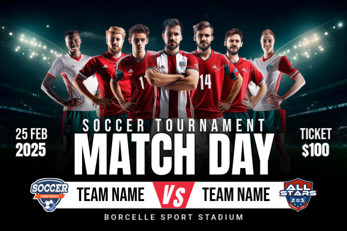 Copy of Black Maximalist Soccer Tournament Poster | PosterMyWall