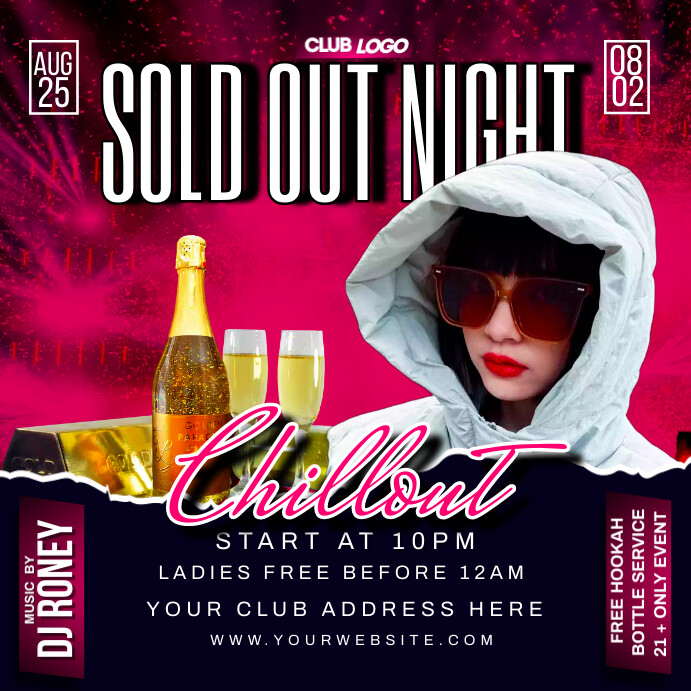 Black Maximalist Soldout Night Party Instagra Template | PosterMyWall