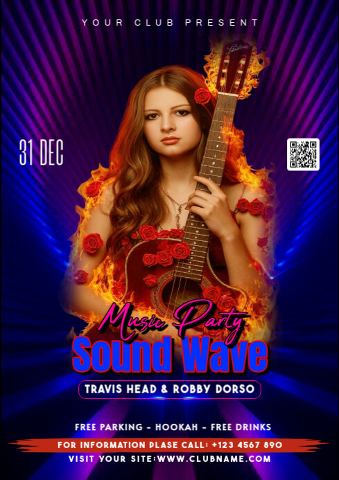 Copy of Black Maximalist Sound Wave Music Party A4 | PosterMyWall