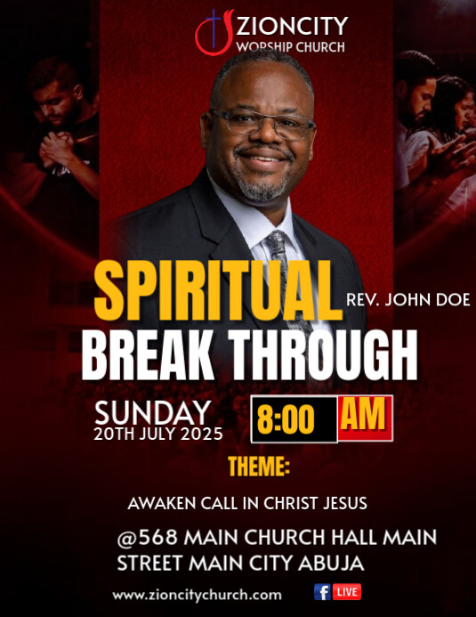 Black Maximalist Spiritual Break Through Service Flyer (us Letter ...