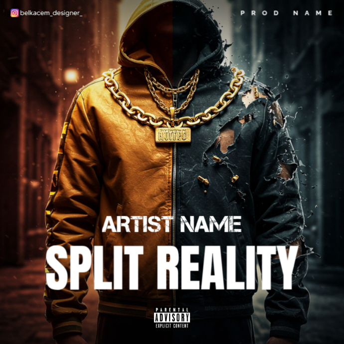 Black Maximalist Split Reality Album Cover Template | PosterMyWall