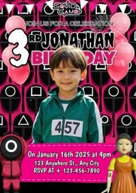8 Free Templates for 'Squid game birthday invitation' | PosterMyWall