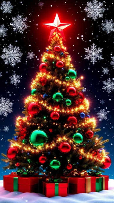 Black Maximalist Starry Christmas Glow Instagram Story Template ...