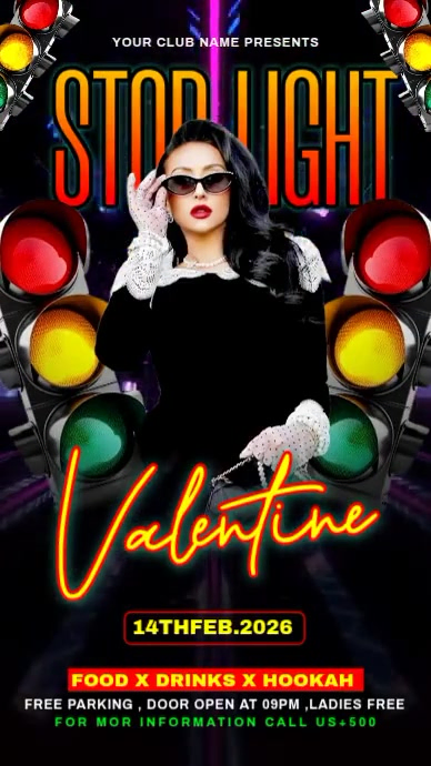 Black Maximalist Stop Light Party Flyer Instagram Story Template ...