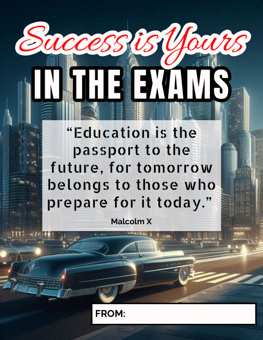 Copy of Black Maximalist Success In Exams Card Design | PosterMyWall