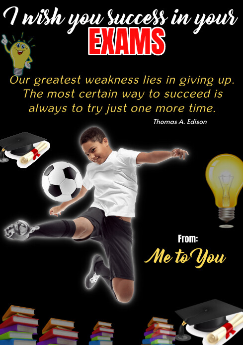 Plantilla de Black Maximalist Success Wishes Card Template | PosterMyWall