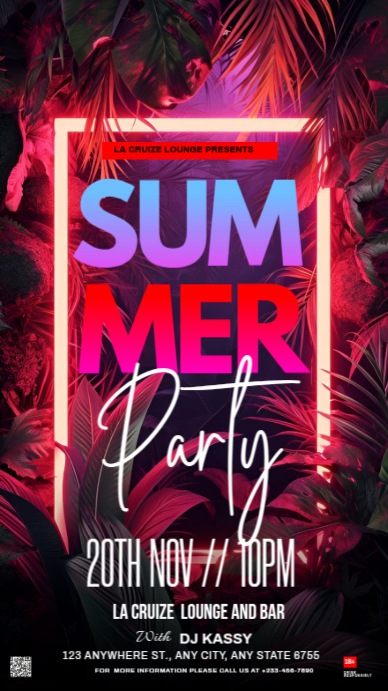 Black Maximalist Summer Party Instagram Story Template | PosterMyWall
